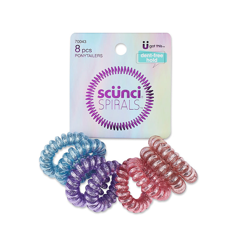 LIGAS ELASTICAS SPIRALS MULTICOLOR 8 PZAS - OUTLET SCUNCI