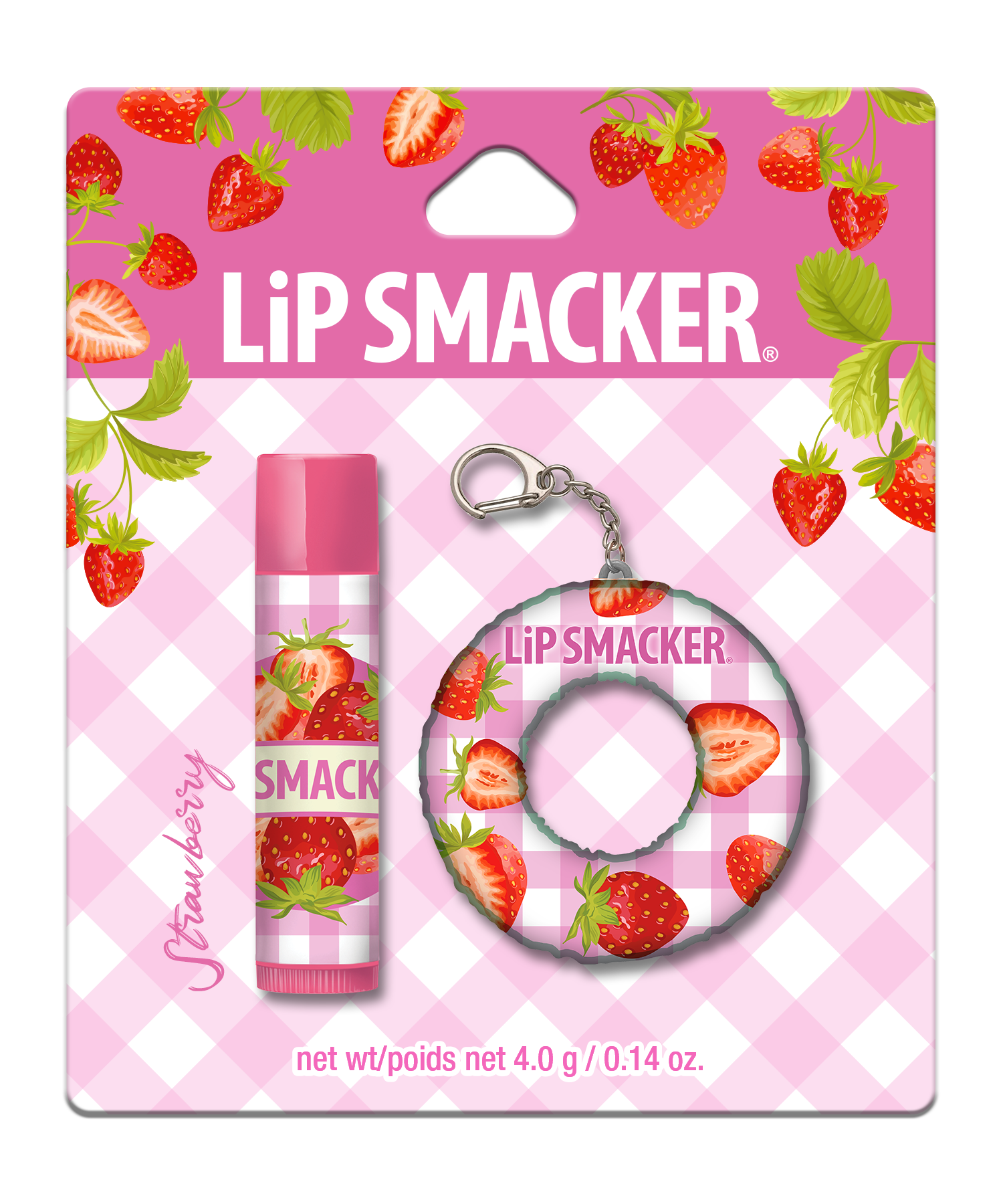BÁLSAMO LABIAL + KEYCHAIN FLOATY STRAWBERRY - LIP SMACKER